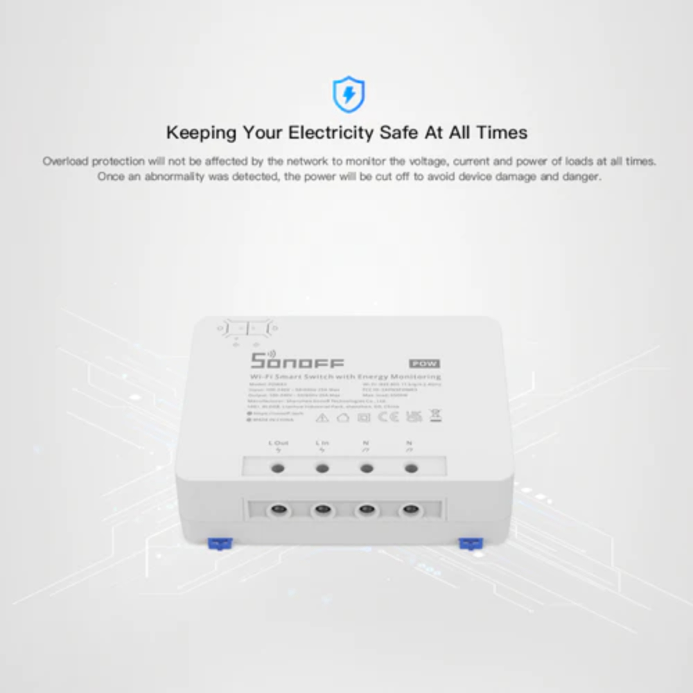 Sonoff POW R3 25A WiFi Geyser Smart Switch with Power Consumption ...